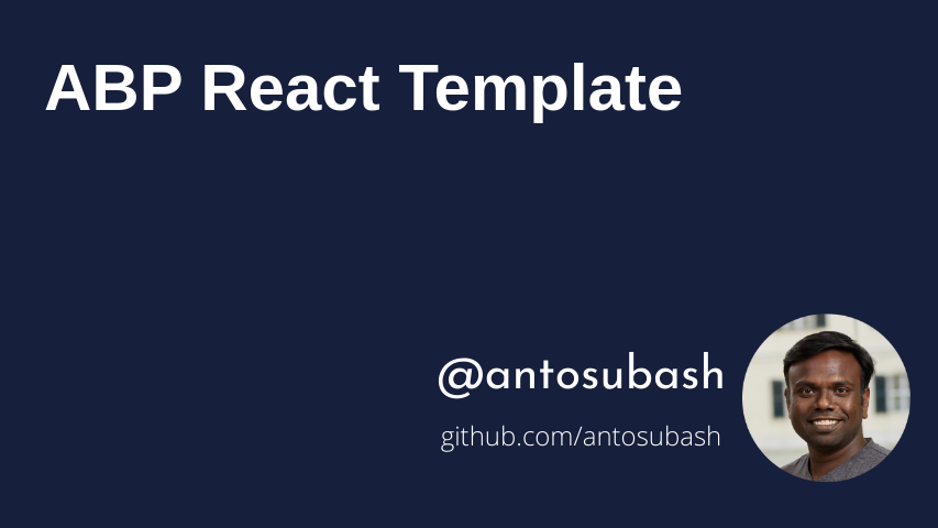 Abp React Template Anto Subash